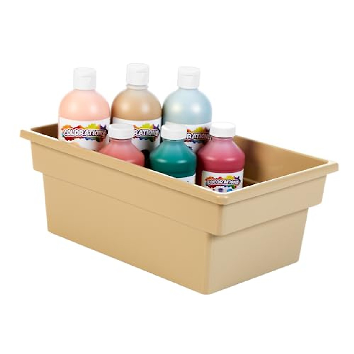 Really Good Stuff All Purpose Bins - Tan, 6 Pack