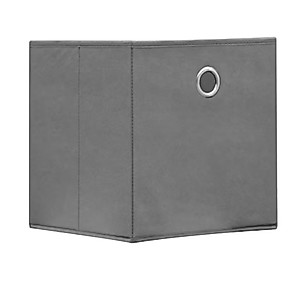 Fabric Collapsible Storage Bins, 10.5 x 11 x 10.5 inches, Pack of 2, (Gray)