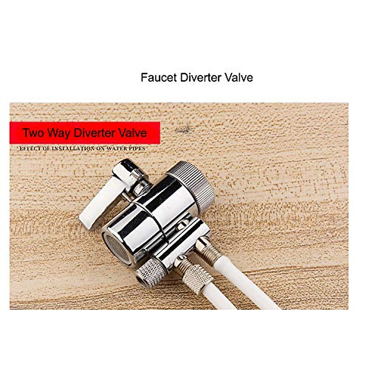 PureSec 2 Way Kitchen Faucet Diverter Valve/Splitter with Female M22(≈22mm) Thread and 1/4 OD RO Tubing outlet for Counter water Filter