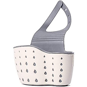 VANVENE Kitchen Sink Shelf Soap Sponge Drain Rack Holder Double Decker Hanging Basket Storage Suction Cup Kitchen Organizer Sink Accessories Wash Dropshipping-Beige,1Pcs