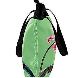 Women's Large Size Canvas Shoulder Bag Hobo Crossbody Handbag Casual Tote, animal flower bird