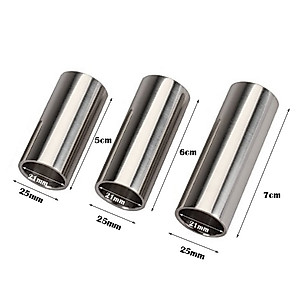 Bestgle Guitar Slide, Set of 3 Sizes Stainless Steel Guitar Slides Metal Hard-chrome Plated Finger Slide for Electric Acoustic Guitar Bass