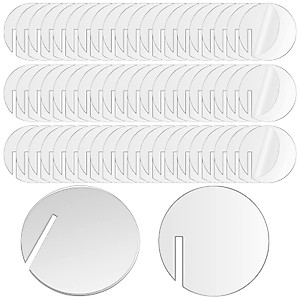 60 Pcs Acrylic Circle Drink Tags, Party Drink Tag Circles, Acrylic Tags Drinks Markers Wine Glass Disc Blank Acrylic Drinking Tags DIY Acrylic Drink Label for Rim of Glass Champagne, Clear