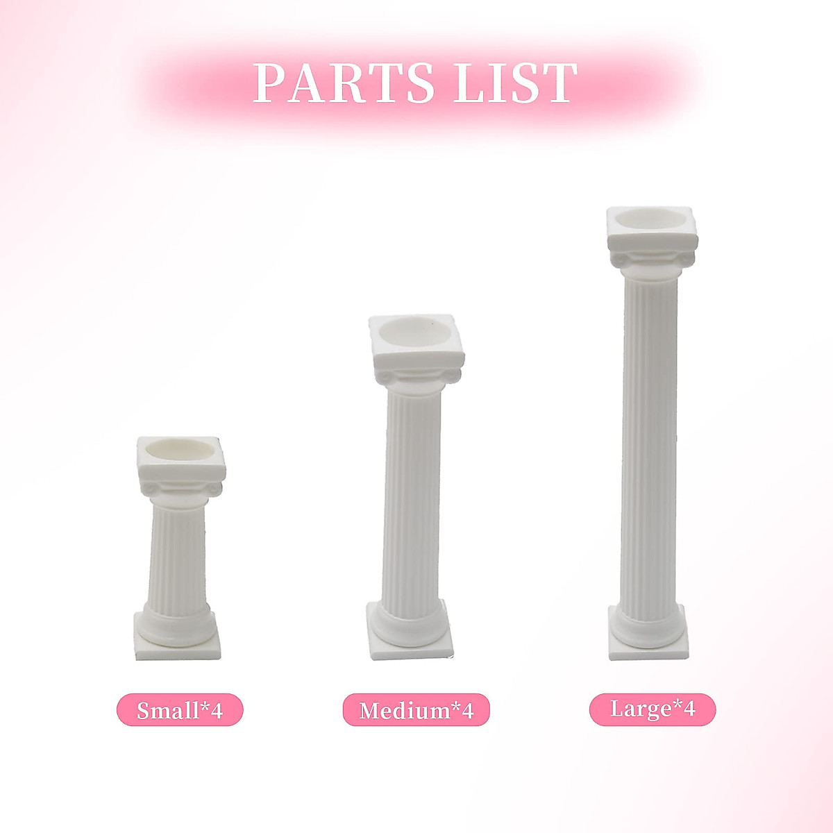 12Pcs 3 Size Wedding Cake Decoration Support Tool Sets Fondant Cakes Tier Separator Support Stand Oman Column Cake Tiered Stands