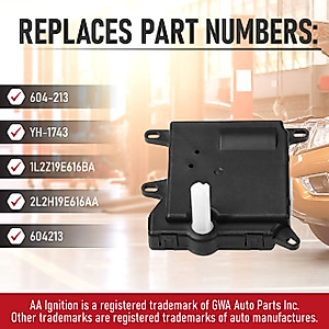 Rear Blend Door Actuator - 604-213, 1L2Z19E616BA, YH-1743 - Compatible with Ford, Lincoln & Mercury SUVs - Expedition, Explorer, Navigator, Mountaineer & Aviator - HVAC Mode Temperature Control