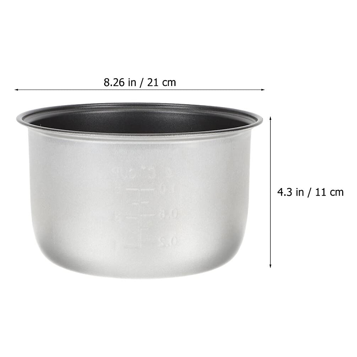 Ipetboom 1pc Rice Cooker Pot Replacement Stainless Steel Cookware Rice Cooker Inner Pot Rice Cooker Liner Nonstick Rice Cooking Container Caking for Rice Makers Accessories 3l Rice Container