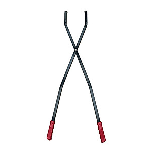 40" Fireplace Tongs Safely Move Firewood Grabber Tool Rustproof With Rubber Handle for Fire Pits Comfort Enjoy Bonfire and Campfire