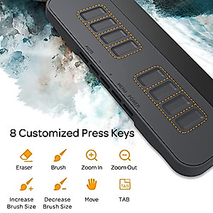 GAOMON PD1161 Drawing Tablet 11.6 Inch IPS Tilt Support Pen Display - Drawing Pad with 8 Shortcuts and 8192 Levels Battery-Free AP50 Stylus Black