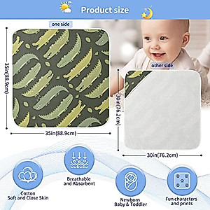 Cactus Cute Crocodiles Hooded Baby Towel Alligator Predator Animal Baby Bath Towel Unisex Toddlers Hooded Towels Cotton Boy Washcloths Girl Shower Towel for Infant Newborn 30 X 30 in