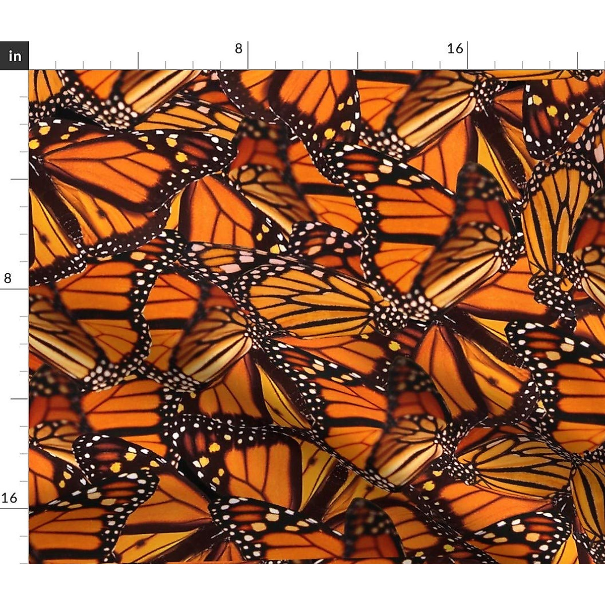 Spoonflower Fabric - Monarch Butterfly Orange Summer Wings Insect Printed on Petal Signature Cotton Fabric by The Yard - Sewing Quilting Apparel Crafts Decor