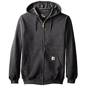 Carhartt Men's Loose Fit Midweight Full-Zip Sweatshirt, Carbon Heather, X-Large Tall