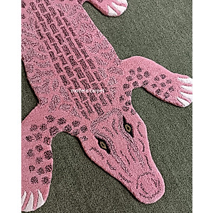 Generic Crocodile Rug 3x6 Ft Rugs Skin Shape 100% Area Rugs Woolen Rugs Handmade Tufted for Room Bedroom Bathroom by Modern Carpet, Multycolor (2x4 feet)