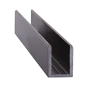 Brixwell SDCD38BL-CCP36 Black 3/8" Fixed Panel Shower Door Deep U-Channel - 36"