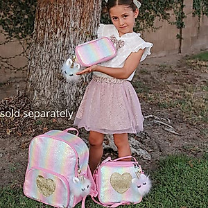 JOJOOKIDS Lunch Box Insulated - Easy to Clean and Safe to Use Kids Lunch Bag for Girls Glitter Rainbow Thermal Soft Perfect for Packing Hot or Cold Snacks for School and Travel