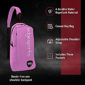 EDGE SPORTS Packable Sling Backpack - Water Bottle Crossbody Sling Perfect for the Gym, Hiking and Travel - Anti Theft Portable Bag (Navy Blue)