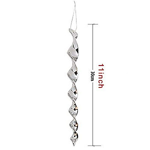 Haierc Bird Repellent Reflective Scare Rods Hanging Ornamental Spiral Rods-Keep Birds Woodpecker Away-8/12 Inch