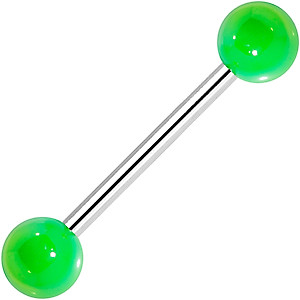 Body Candy Mens Womens 4PCS Stainless Steel Acrylic Neon Ball Barbell Tongue Rings Piercing Jewelry