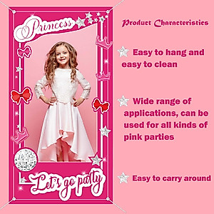 Pink Girls Birthday Decorations Hot Pink Photo Booth Props Let’s Go Girls Bachelorette Party Decor for Birthday Bridal Shower Pink Party Supplies