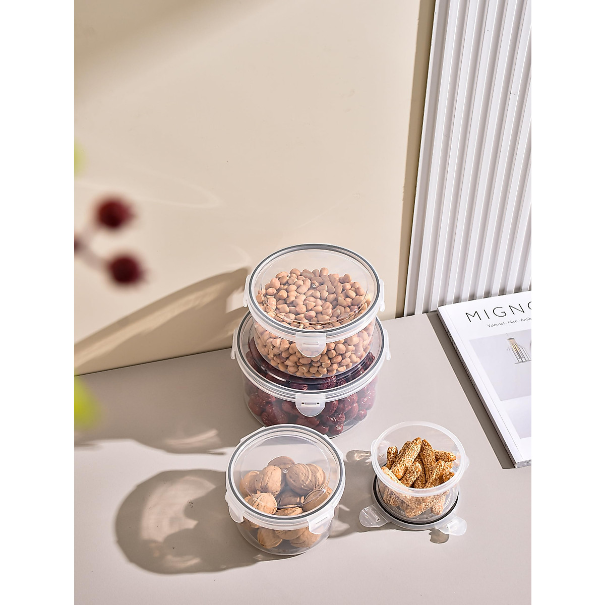 Class Frogs 32 high-capacity food storage containers (16 containers+16 lids), lunch box, bread storage box, pantry and kitchen container, leak proof, BPA free, Transparent, CNTZ-A111