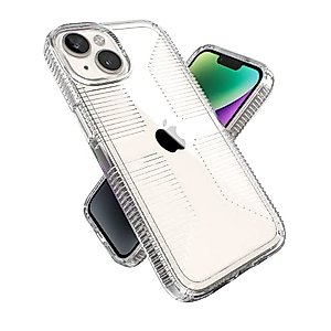 Speck Clear iPhone 14 & iPhone 13 Case - Drop Protection, Scratch Resistant & Anti-Yellowing Dual Layer Case for iPhone 14 & iPhone 13 Case for 6.1 inch Model - Clear/Clear GemShell