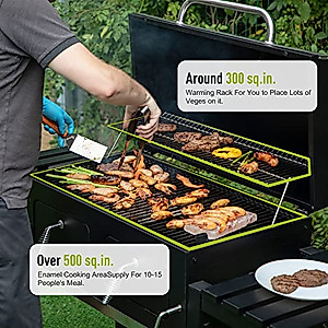 MFSTUDIO Oversize Charcoal Grill, Easy Clean with 794 SQ.IN. Extra Large Cooking Area, BBQ Grill For Outdoor Camping and Family & Friends Gathering, Black