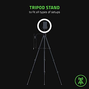 Razer Ring Light 12" Streaming and Selfie Light: Customizable Light Spectrum - Adjustable Brightness - Includes Tripod, Phone and Webcam Mount - Designed for Streaming and Twitch - Compatible w/ Kiyo