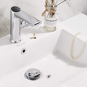 Vessel Sink Drain,Bathroom Pop-up Drain With Detachable Basket Stopper, Anti-Explosion And Anti-Clogging Drain Strainer, Sink Drain Assembly With Overflow Polished Chrome, REGALMIX RWF083H