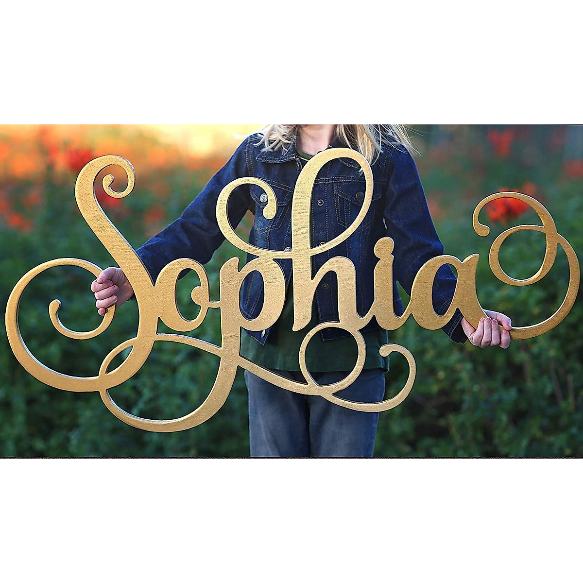 Custom Girls Name Nursery Wooden Sign, Sophia Font Personalized Nursery Decor, New Baby Gift, First Name Wood Cutout, Personalized Kids Room Sign Decor