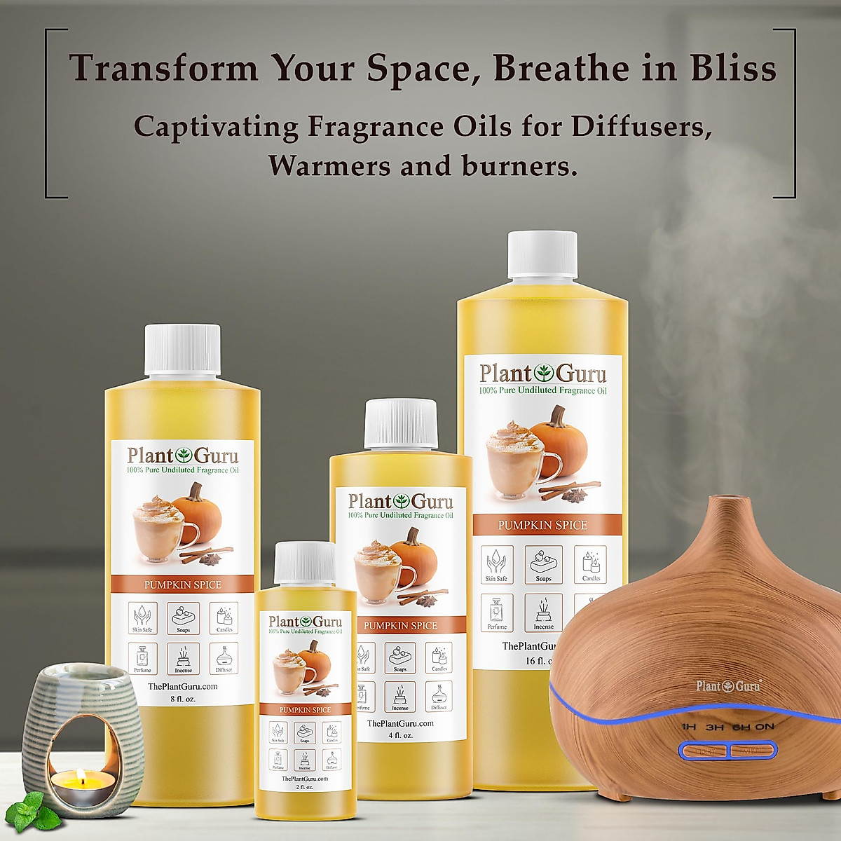 Pumpkin Spice Fragrance Oil, 4 fl. oz., Scented Oil for DIY Soap Making, Candles, Bath Bombs, Potpourri, Reed Diffusers, Aromatherapy, and More