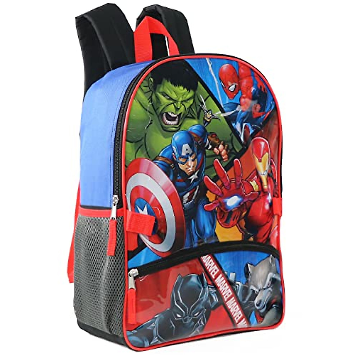 Marvel Avengers Backpack with Lunch Bag (One Size, Heroes)