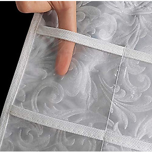 BB Brotrade Hanging Jewelry Organizer,Double Sided Jewelry Storage Organizer with Embossed Pattern,80 Clear PVC Pockets Organizer for Holding Jewelries (White)