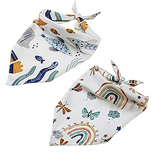 Dog Bandanas 4 Pack,Triangle Scarf,Dog Handkerchief for Boy and Girl Pets,Premium Durable Fabric Puppy Bandana,Reversible,Adjustable Bids Costume Accessories for Small Medium and Large Dogs Cats…