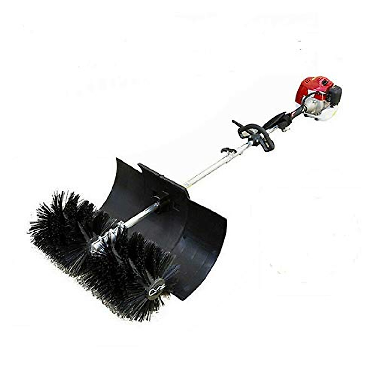 52cc Gas Power Nylon Brush Sweeping Broom Driveway Turf Lawns Artificial Grass Snow Clean Handheld Sweeper