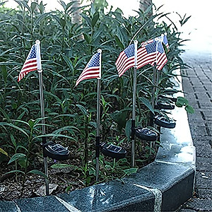 Garden Solar Lights Outdoor, 1 Pack Solar American Flag Solar Garden Stake Lights, Outdoor Waterproof Patriotic Lights for 4th of July, Independence Day, Memorial Day, Patio Yard Decoration (1PC)