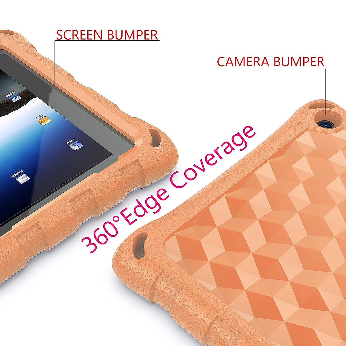 All-New 10 Tablet Case DJ&RPPQ [Adult & Kids Friendly] Light Weight Shock Proof Back Cover for Tablet, Incompatible with iPad -Orange