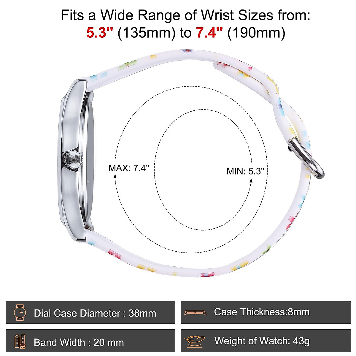 SIBOSUN Wrist Watch for Nurse, Medical Students, Doctors - Unisex Easy to Read Watches 12/24 Hour with Second Hand Water Resistant Silicone Band Quick Release White