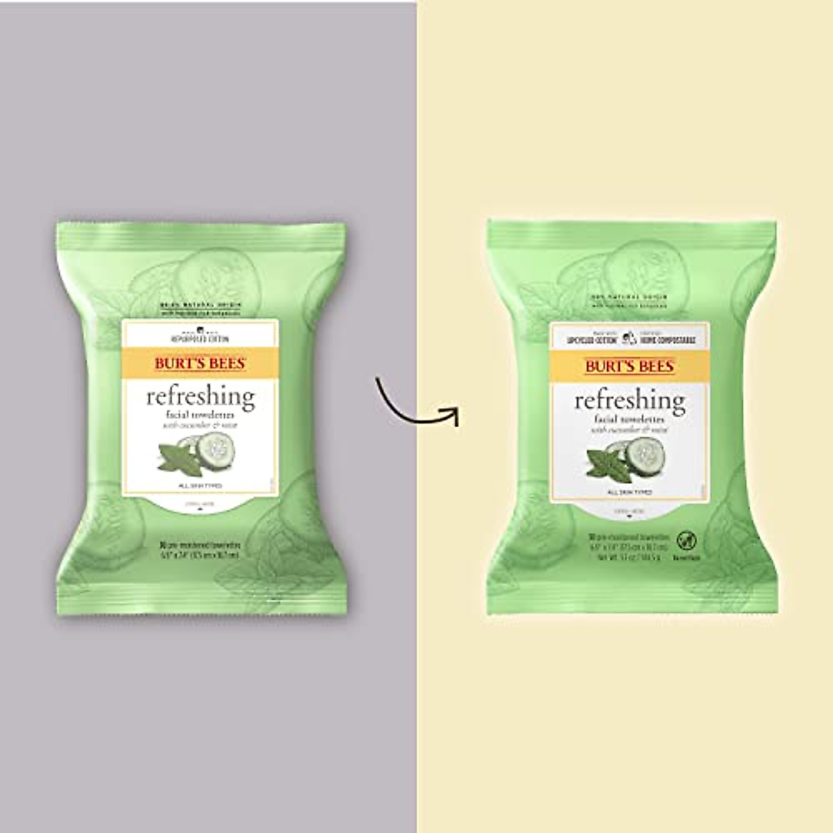 Burt's Bees Face Wipes Easter Basket Stuffers, Makeup Remover Facial Cleansing Towelettes for Sensitive Skin, Hydrating with Cucumber and Mint, 30 Count (Pack of 3)