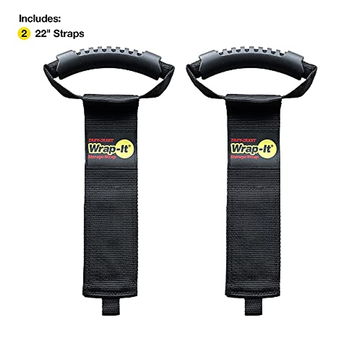 Easy-Carry Wrap-It Storage Straps - 22” (2-Pack) – Heavy-Duty Hook and Loop Cord Carrying Strap, Hanger, and Organizer with Handle for Pool Hoses, Garden Hoses, Cords, Cables and More