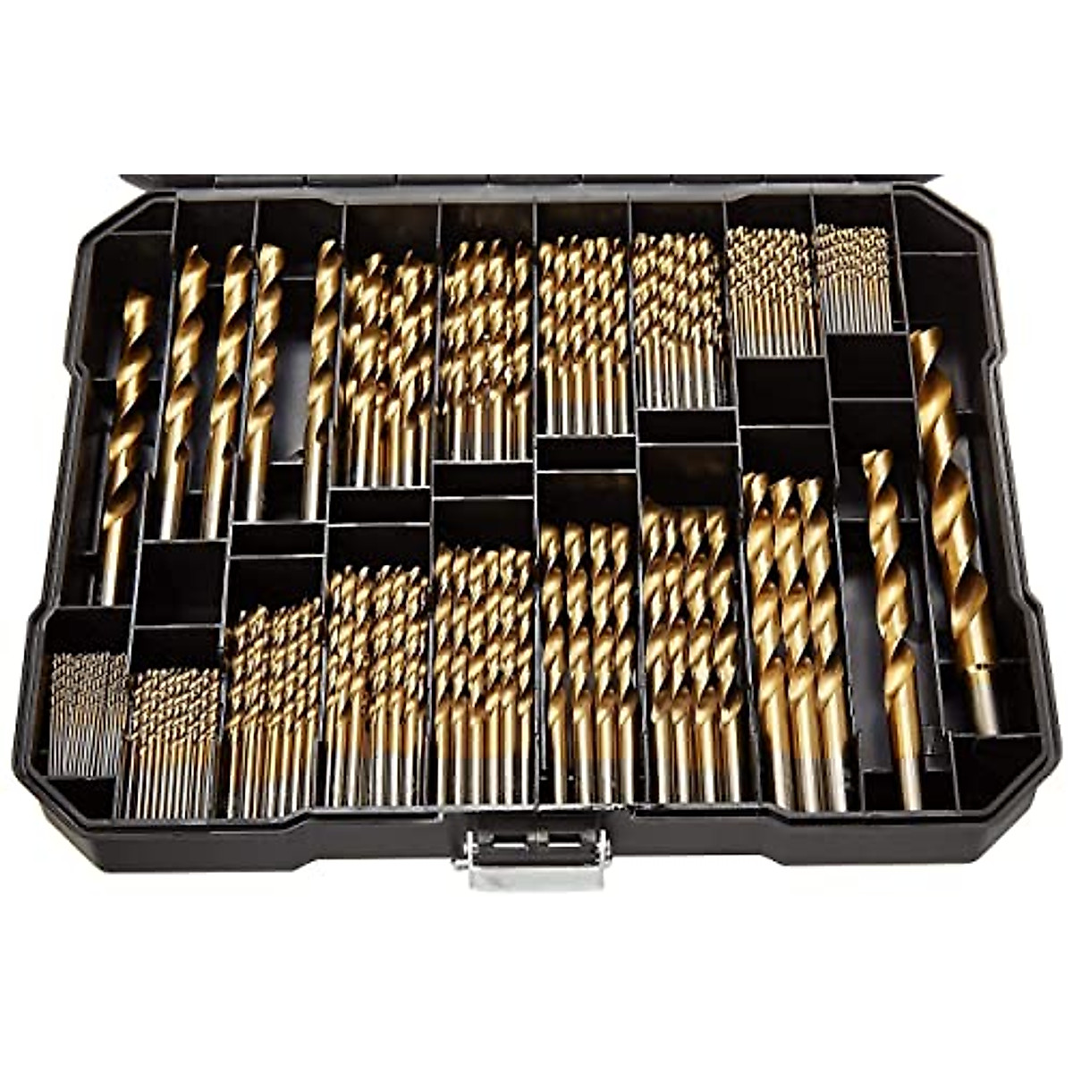 Hurricane 230 Piece Titanium Twist Drill Bits Set with Hurricane 4 Piece Wood Chisel Set Cr-V Construction for Woodworking Carving PVC High Impact Handlesize from 1/4 Inch to 1 Inch