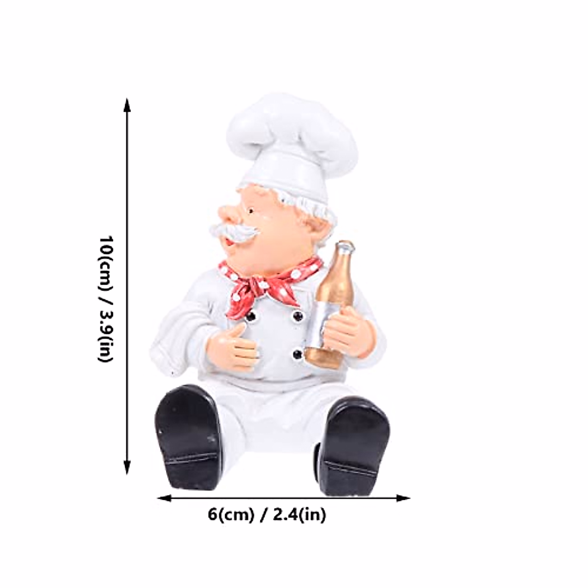 French Chef Figurine Wall Hook: Decorative Wall Mount Rack Hook Hanger 2Pcs Bakery Chef Statue Fat Chef Wall Art Decor for Kitchen Restaurant Bathroom