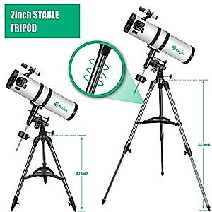 150EQ Telescope, 750mm Telescopes for Adults Astronomy with German Technology Equatorial, Fully- Coated Glass Optics Professional Newtonian Reflector Telescopes for Astronomy Beginners