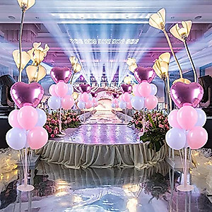 Table Balloon Stand Kit - 7 Sets,Reusable Clear Balloon Holder Stand for Table with Balloon Flower Clips,Glue Dot for Birthday Wedding Party Decorations,Christmas,Happy Birthday Balloons Decorations