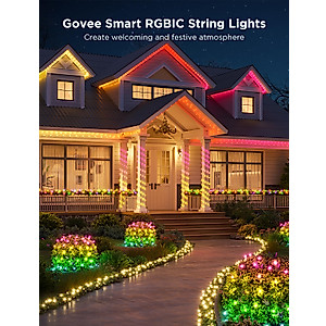 Govee 66ft String Lights, Smart RGBIC Rope Lights Indoor with 99+ Preset Scene Modes, IP65 Waterproof Christmas LED Lights Outdoor, Sync with Music, Works with Alexa, Holiday Home Party Decoration