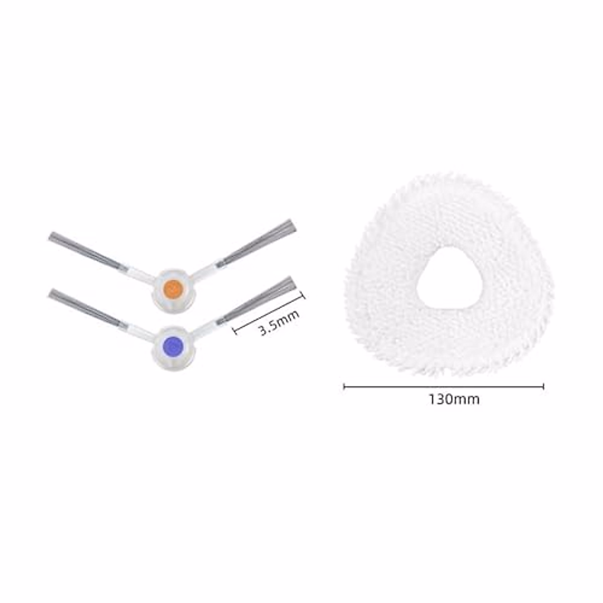 LCHONGMING Compatible for Narwal J4，Side Brush，Mop Cloths Rag，Integrated Robot Vacuums Spare Parts Accessories Replacement，Vacuum Cleaner Accessories.Mop Cloths Rag