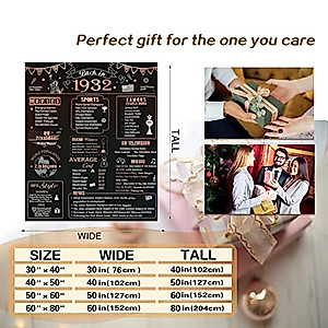 90th Birthday Gifts For Women Men Blanket, Gifts For 90th Birthday Decorations, 1932 Birthday Gifts For Her,90 Years Old Gift for Mom Dad Grandparents, 90th Birthday Gifts Ideas Back in 1932 60"X50"