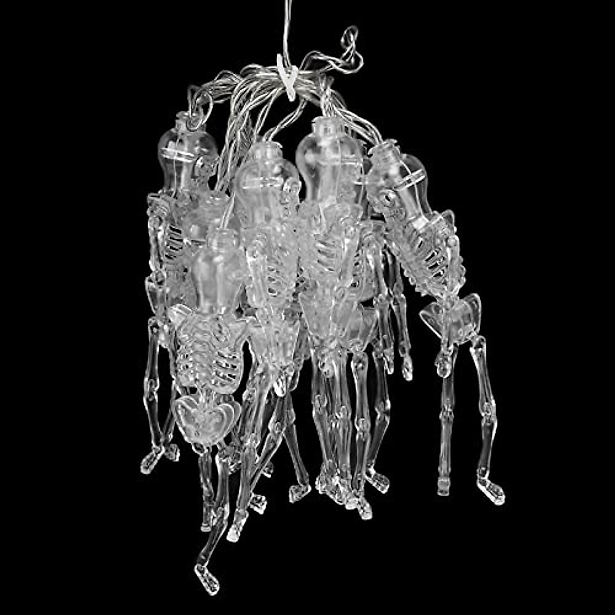 SALUTUY Decorative Lights, Warm Light LED String Light Skeleton Cute and Scary Unique Plastic Decorative String Lamp for Homes Gardens, Courtyards