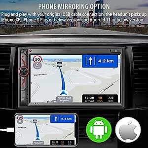 Double Din Car Stereo with Bluetooth: 7inch HD Car Multimedia Receiver – Car Audio MP5 Player | LCD Capacitive Touchscreen | Phonelink | Backup Camera | USB/SD/ AUX Input | AM FM Car Radio | SWC
