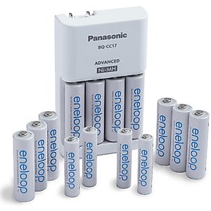 Panasonic K-KJ17MZ104A eneloop Power Pack; 10AA, 4AAA, and Advanced Individual Battery Charger