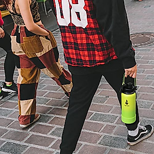 Farsea Insulated Water Bottle With Paracord Handle, Protective Silicone Boot and 2 Lids (Straw Lid & Spout Lid), Stainless Steel Water Bottle Wide Mouth, Double Wall Sweat-Proof BPA-Free, 18 oz