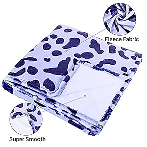 RosieLily Blue Leopard Blanket Soft Cheetah Throw Blankets Leopard Print Blanket Leopard Gifts and Throws Flannel Fleece Throw Blanket Lightweight Cozy Plush Blanket for Couch Chair All Seasons 50X60